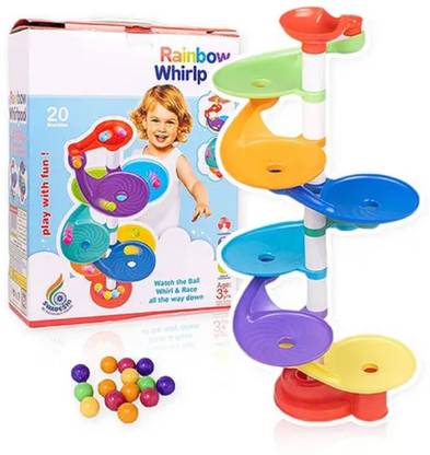 giftsrus Rainbow Whirlpool Stacking Toy -7 Layer Ball Drop Roll ...