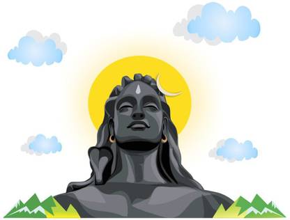 STICKER STUDIO 48 cm ADIYOGI SHIVA Wall Sticker Self Adhesive Sticker ...