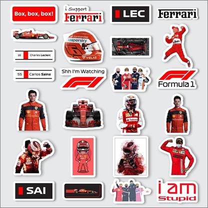 Aapki Marzi Formula One (F1) Ferrari Edition Laptop Stickers - Pack of ...