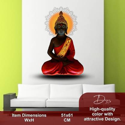 Design Zoo 51 cm Gautam Buddha Wall Sticker Self Adhesive Sticker Price ...