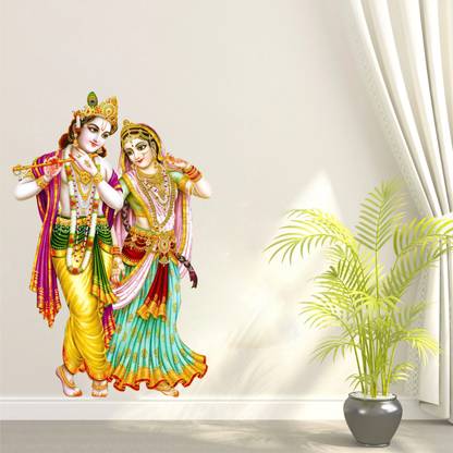 SAI DESIGNS radha krishna sticker god _bhagwan ji wall sticker(58X39 ...