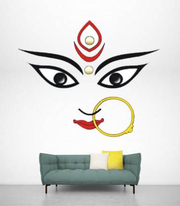 PARTHDECORE maa durga 3D wall sticker Medium Self Adhesive Sticker ...