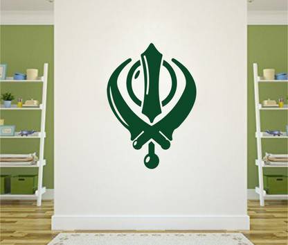 Mini Cards & Decor Items 80 cm Sardar Khanda Sikh Symbol Wall Sticker ...