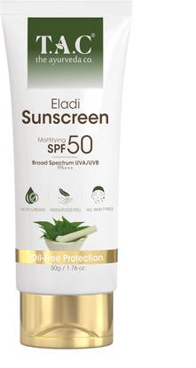 TAC - The Ayurveda Co. Eladi Sunscreen SPF 50 & PA+++,UVA & UVB Rays ...