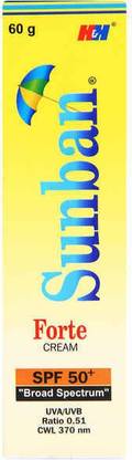 sunban Forte Cream - SPF 50+ - Price in India, Buy sunban Forte Cream ...