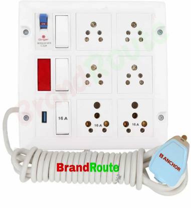 BrandRoute Modular Power Extension Board Heavy Duty With USB 6 Socket ...