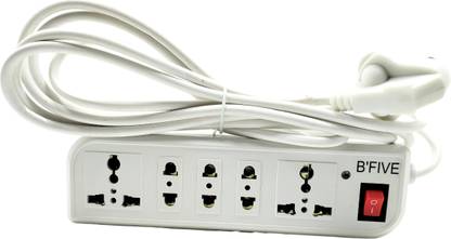 b'five power strip 5 Sockets With Switch & 2.5 Meter Heavy Duty Cord 3 ...