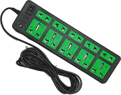 K SHRIJI HEAVY-DUTY 10 Socket & 1 Switch Extension Board With 3 Mtr ...