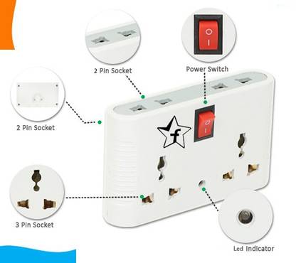 Flipkart SmartBuy 3 Pin MultiPlug Point ||Universal Sockets and 1 ...