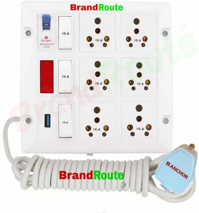 BrandRoute Modular Power Extension Board Heavy Duty With USB 6 Socket ...