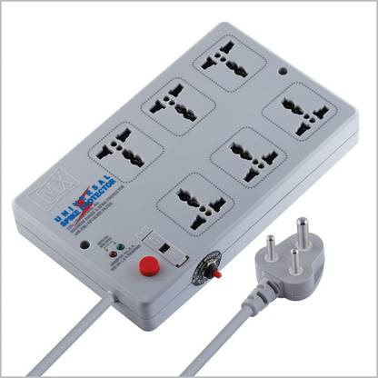 MX Surge Protector /Spike Guard with 6 Universal Socket,Master Switch ...