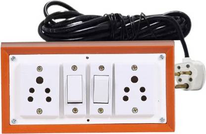 Avadh 2+2 2 Switch (6A) 2 Socket (6A) 3 pin Top Plug 2 Socket Extension ...