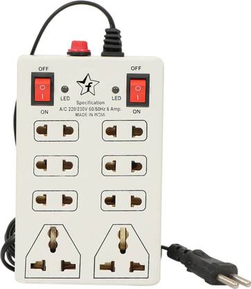 Flipkart SmartBuy 8 Socket Extension Board with Dual Switches and 2 ...