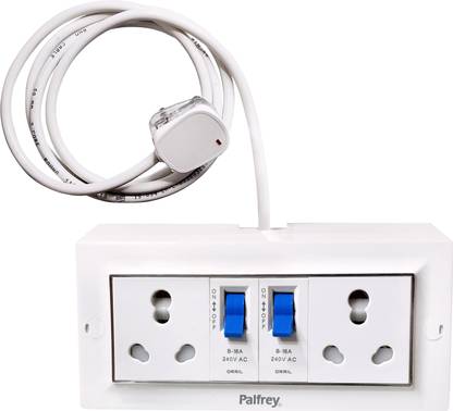 PALFREY Electric Extension Board - Two 16A MCB with Socket |8 meter ...