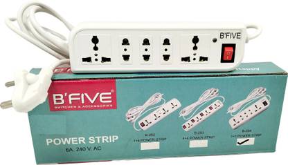 b'five power strip 5 Sockets With Switch & 2.5 Meter Heavy Duty Cord 3 ...