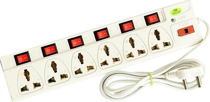 MOBIBASICS Switch Board 6 Sockets & 6 Switch 6x6 Model Electrical ...