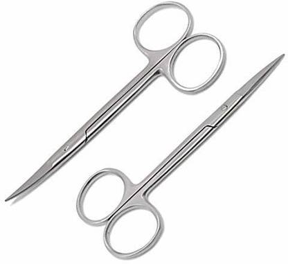 ROXON 2 pc dressing scissor 5" Curved & Straight Surgical instrument ...
