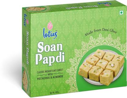 Lotus Desi Ghee Soan Papdi 400 Gram Box Price in India - Buy Lotus Desi ...