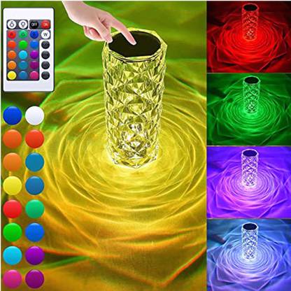 Jannick Crystal Diamond Night Lamp 16 Color RGB Chnging LED Lights USB ...