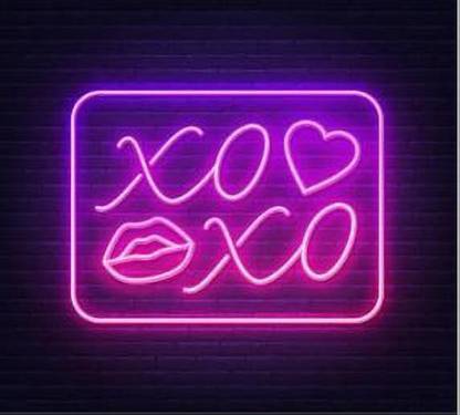 AS GLOWSIGNS XO-XO Purple Neon LED Lights Size (18 X 15) inch Night ...