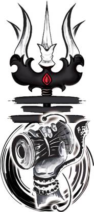 fashionoid Shiv Ji Black Trishul With Dumroo Snake Waterproof Temporary ...