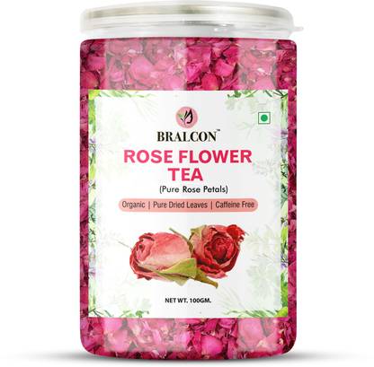 BRALCON Organic Rose Flower Tea- 100g | Pure Rose Petals| Rose Tea |Sun ...