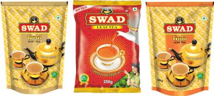 SWAD Gold Dust Tea + Leaf Tea + Gold Leaf Tea , (250g X 3) , Cardamom ...