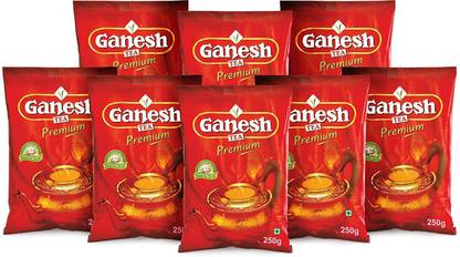 Ganesh Tea P250_ GANESH PREMIUM LEAF TEA 250 GM POUCH - 2KG - PACK OF 8 ...
