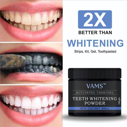 vams Activated Charcoal Teeth Whitening Powder | 100gm | Teeth ...