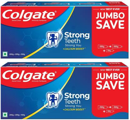 Colgate Strong Teeth Cavity Protection with Calcium Boost (500gm x 2 ...