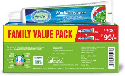 Smyle Herbal Toothpaste, Prevents Cavity & Toothache, Gives Healthier ...