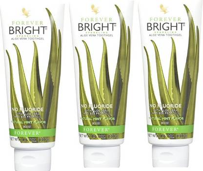 FOREVER Bright Aloe vera Toothgel | No Fluoride | 130 gm Each (Pack of ...