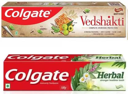 Colgate Herbal Anticavity And Swarna Vedshakti Ayurvedic Toothpaste ...