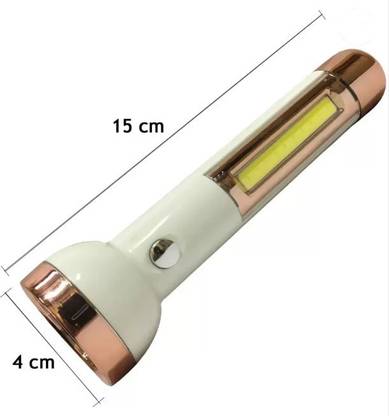 FLENIX JY 2 In1 Plastic Rechargeable LED Torch Light &1COB Side ...