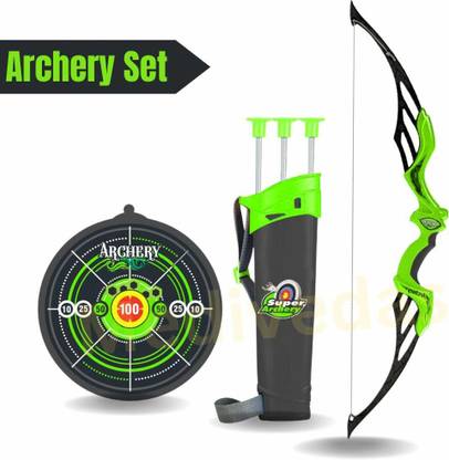 Medivedas Archery Set for Kids Bow and Arrow Green Archery Toy Outdoor ...
