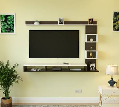 Burlyworth Elite Wall Mount & Hanging Tv Unit with Storage Shelves ...