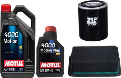 MOTUL 4000 15W40 Engine Oil, Air & Oil Filters Combo For Xylo Mineral ...