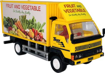 Miniature Mart Pull Back & Go Fruit & Vegetable Container Truck Small ...