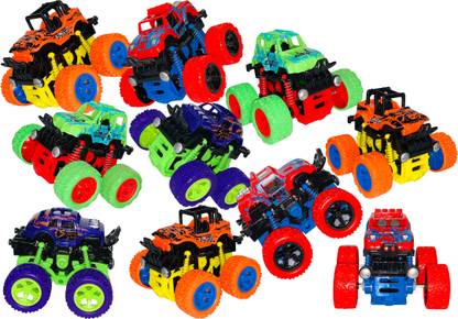 Wishmaster Pack Of 10 Mini Monster Truck Push & Go Toy Car For Kids ...