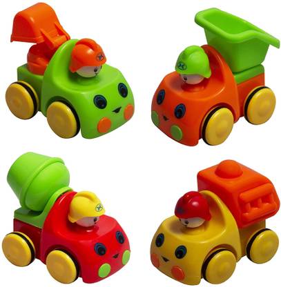 WISHKEY Friction Powered Push and Go Miniature Construction Toy Set for ...