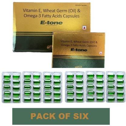 ZEE DRUGS E-TONE CAPSULE WITH OMEGA 3 AND WHEAT GERM OIL (6*10CAPSULES ...