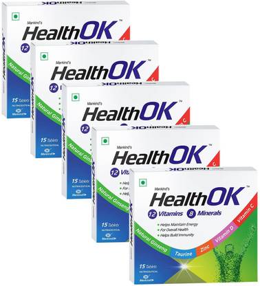 Health Ok Multi Vitamin and Mineral Health Supplement Tablets (Pack of ...