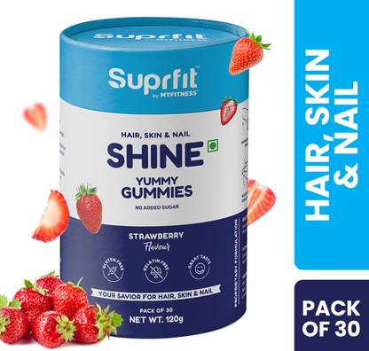 SuprFit Shine Biotin Gummies | For Hair, Skin & Nails | No Added Sugar ...