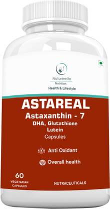 NUTUREMITE AstaReal - Astaxanthin 7 mg, DHA, Glutathione, Lutein 60 Veg ...