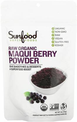Sunfood Superfoods, Raw Organic Maqui Berry Powder, 4 oz (113 g) Price ...