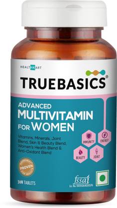TRUEBASICS Advanced Multivitamin for Women, For Energy, Immunity ...