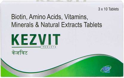 KEZVIT MULTIVITAMIN tablets with BIOTIN, AMINO ACID,VITAMINS,MINERALS ...