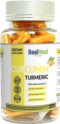 Realmed Healthcare Curcumin with Bioperine 500mg Organic Turmeric , 60 ...