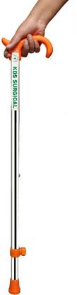KDS SURGICAL 1 Leg Steel Orange Height Adjustable Walking Stick Price ...
