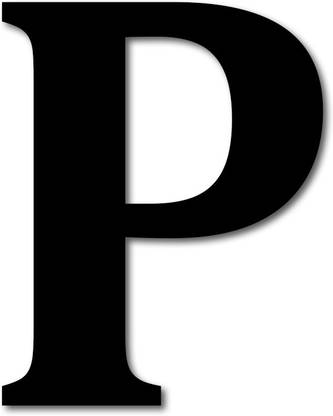 Chalk My Theme 9 Inch Large Wooden Letter P in Black Price in India ...